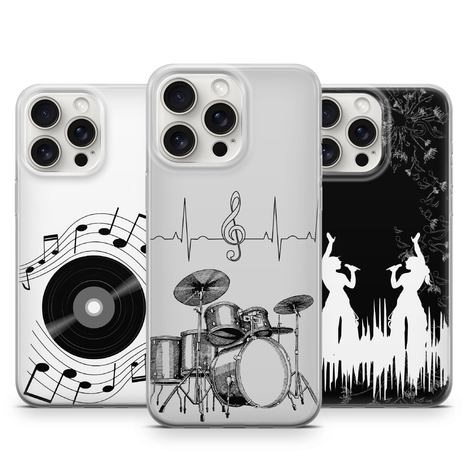 Music Lover Phone Case Music Notes Cover Fit for iPhone 15 14 13 12 11 ...