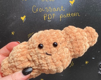 Croissant Crochet PATTERN, English PDF, Crochet Food, Plushie ...