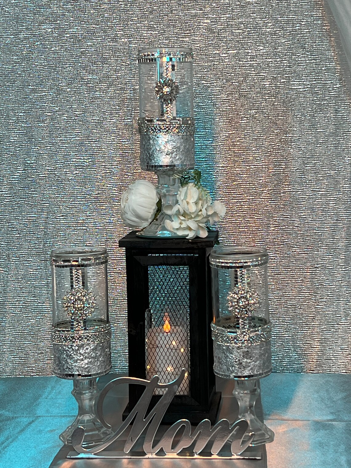 Silver Candle Holder Set - Etsy