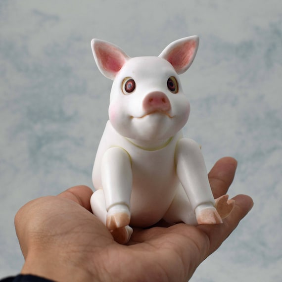 BJD Pet Pig Cute Pig BJD Prop Artist Made White - Etsy