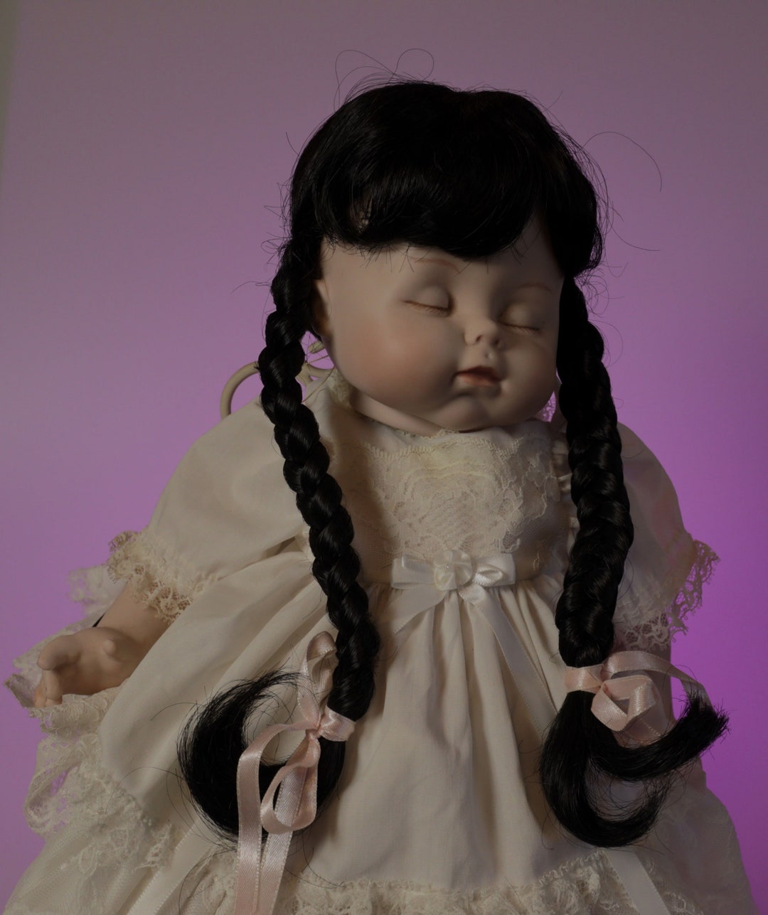 Monique Doll Wig - Braided Black Hair - Size 12-13 - for Porcelain or ...