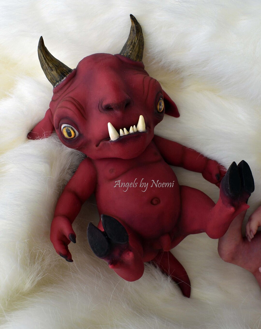 Made to Order - Silicone Doll - Red Demon Dragon Creature - Reborn Doll ...