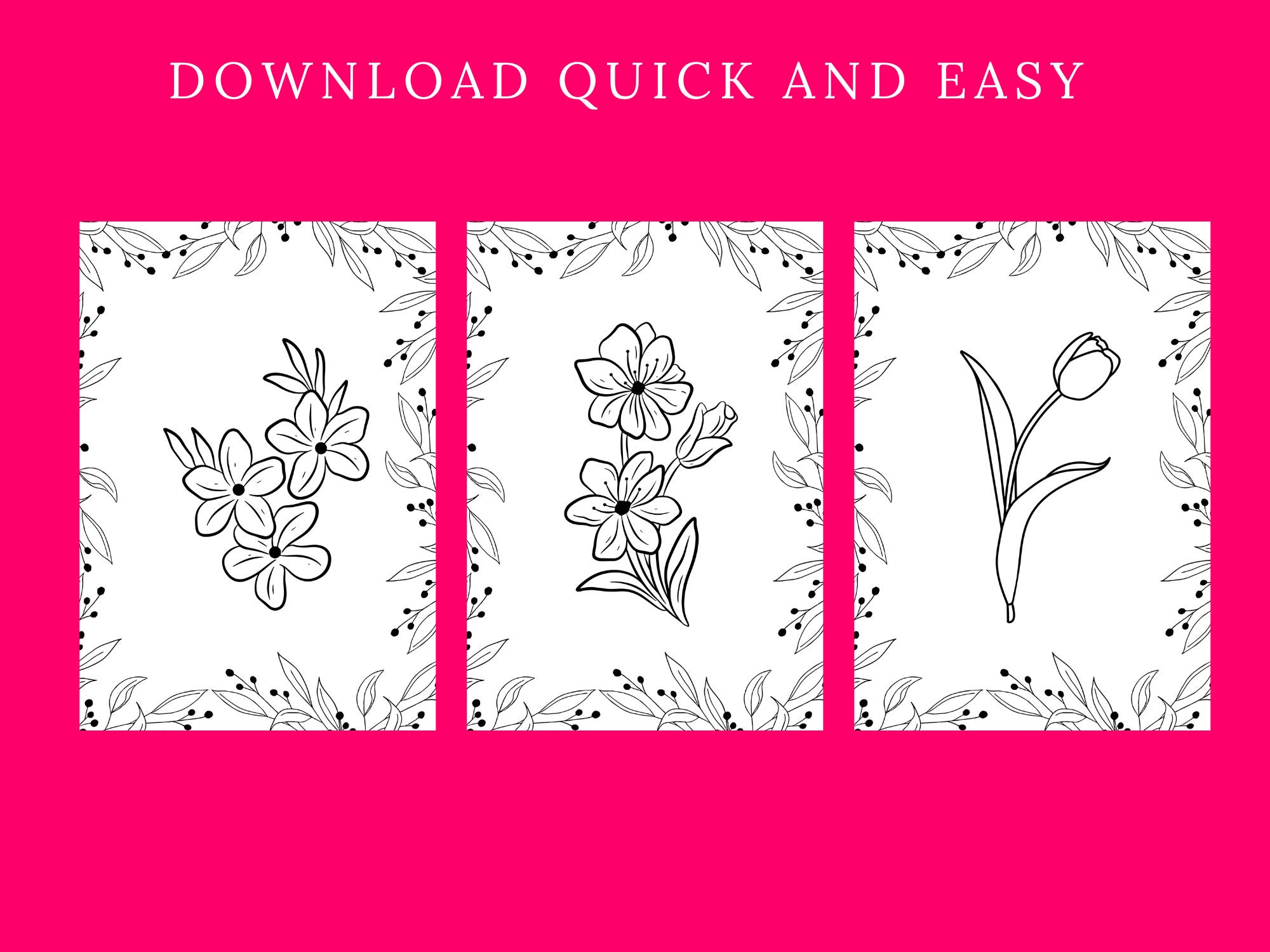 Bold and Easy Beautiful Flower Coloring Pages, Colorful Colored ...