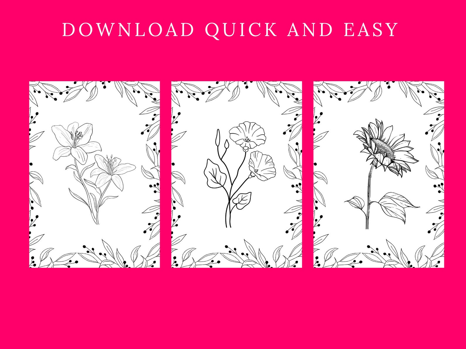 Bold and Easy Beautiful Flower Coloring Pages, Colorful Colored ...
