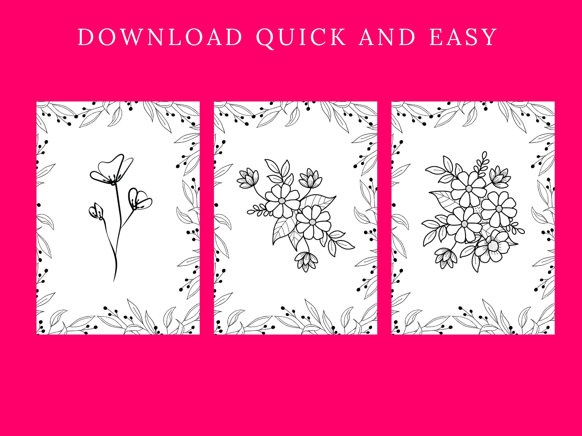 Bold and Easy Beautiful Flower Coloring Pages, Colorful Colored ...