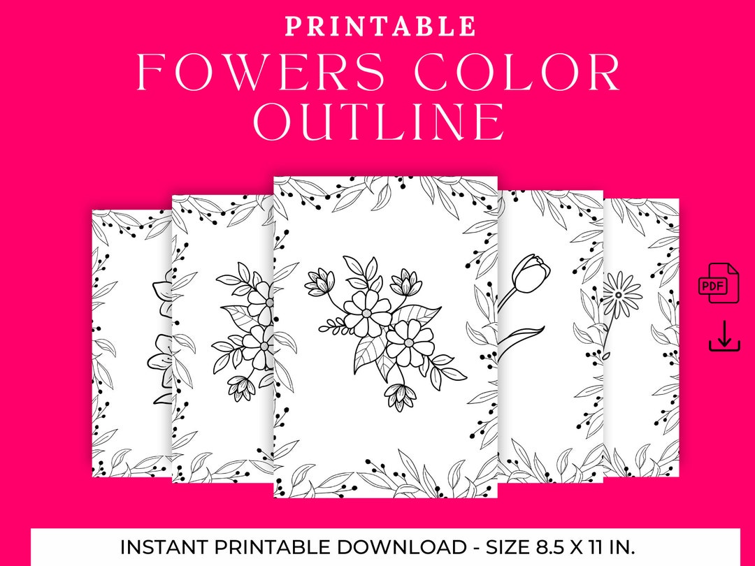 Bold and Easy Beautiful Flower Coloring Pages, Colorful Colored ...