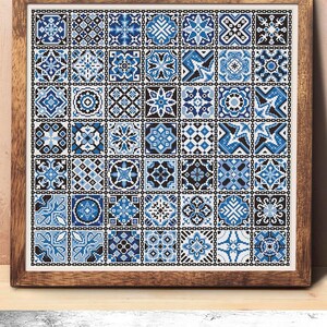 Cross Stitch Quaker Sampler Pattern PDF Squares Tile Folk Art Design ...