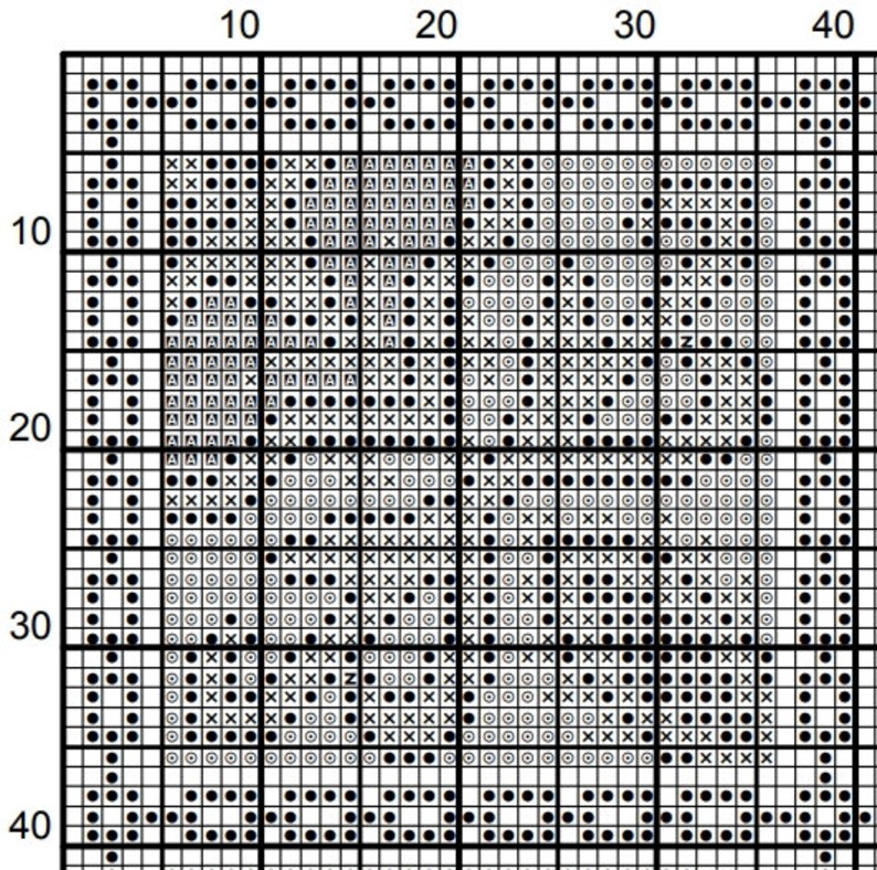 Cross Stitch Pattern Red Sampler Quaker Ornament Folk Art Squares Tiled ...