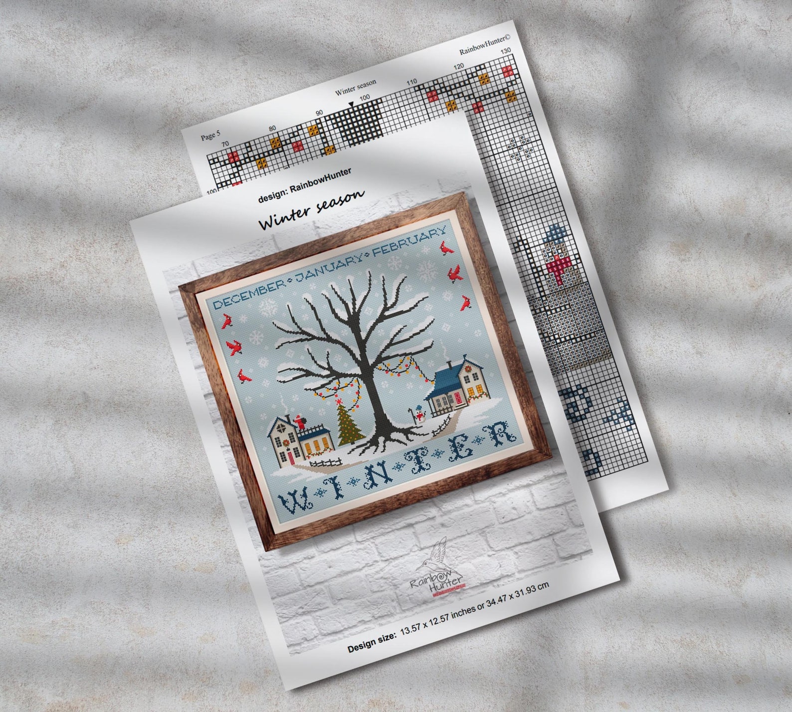 Village Cross Stitch Pattern PDF Houses Summer Seasons Farmhouse Cow ...