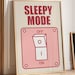 Sleepy Mode Wall Print, Digital Download Print, Colorful Poster, Retro ...