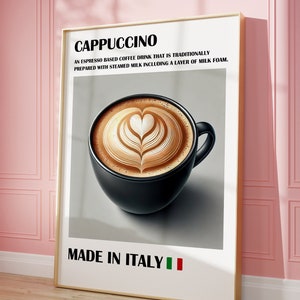 Coffee Print, Italian Cappuccino Digital Print, Cappuccino Wall Art ...