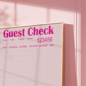 Blank Guest Check Poster, Trendy Wall Art, Aesthetic Preppy Prints ...