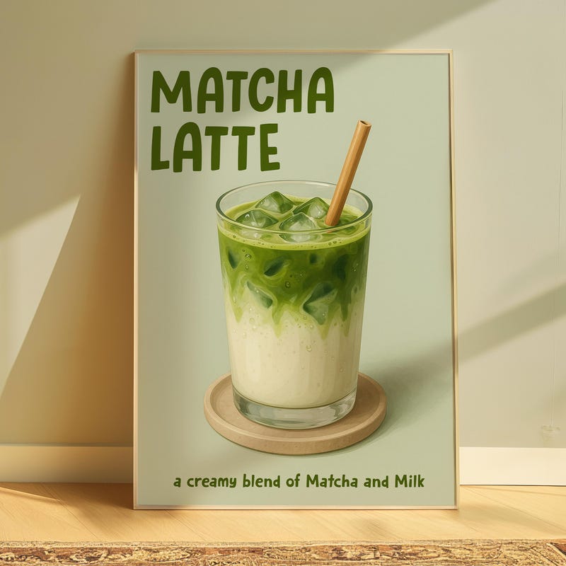 Matcha Print Wall Art - Etsy