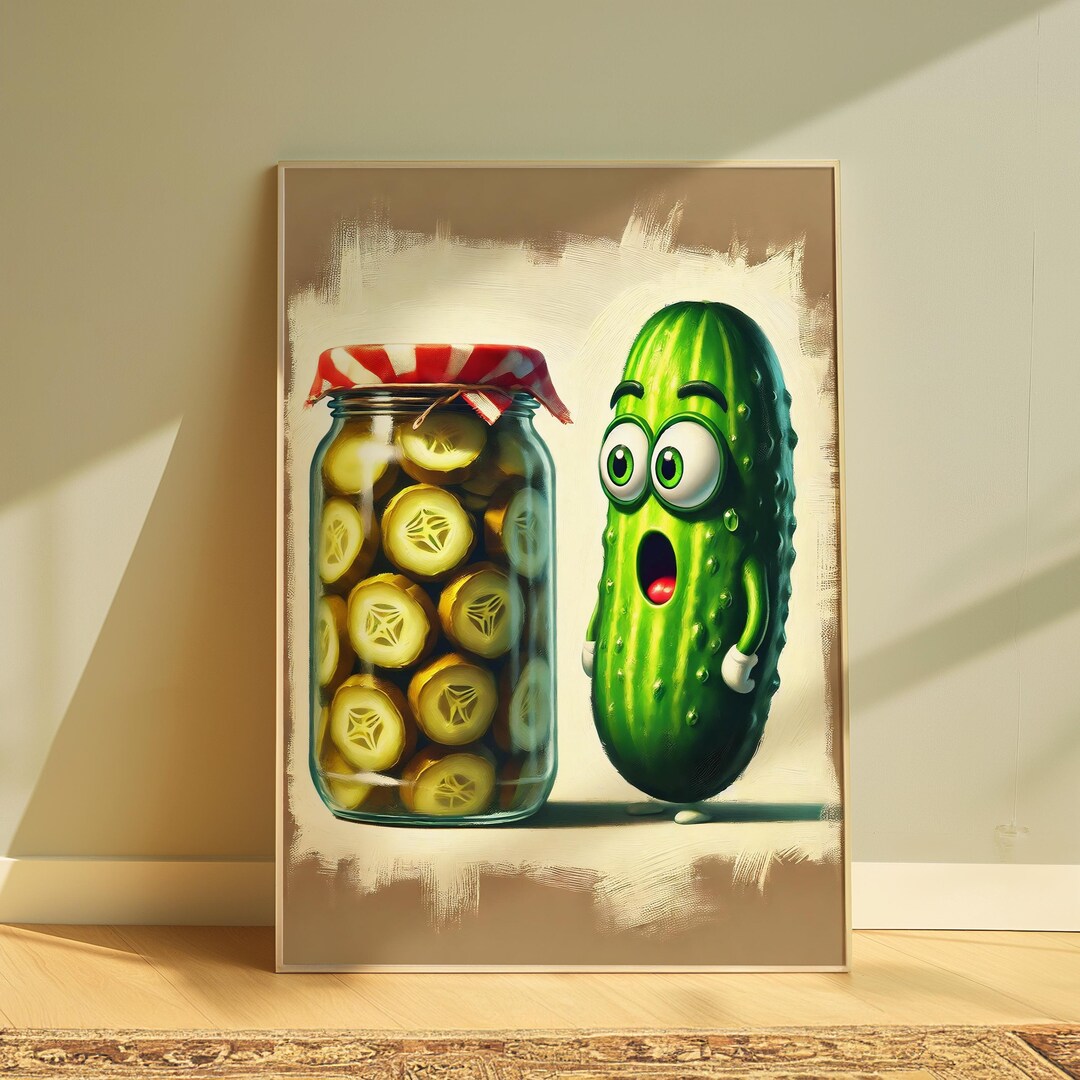 PICKLE Print, Food Poster, Kitchen Bar Cart Art, Kitchen Wall Art ...