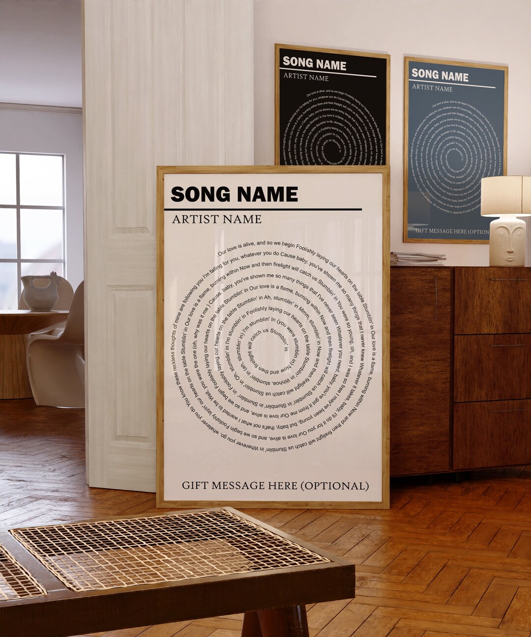 Custom Lyrics Print, Personalised Music Poster, Trendy Wall Art, Retro ...