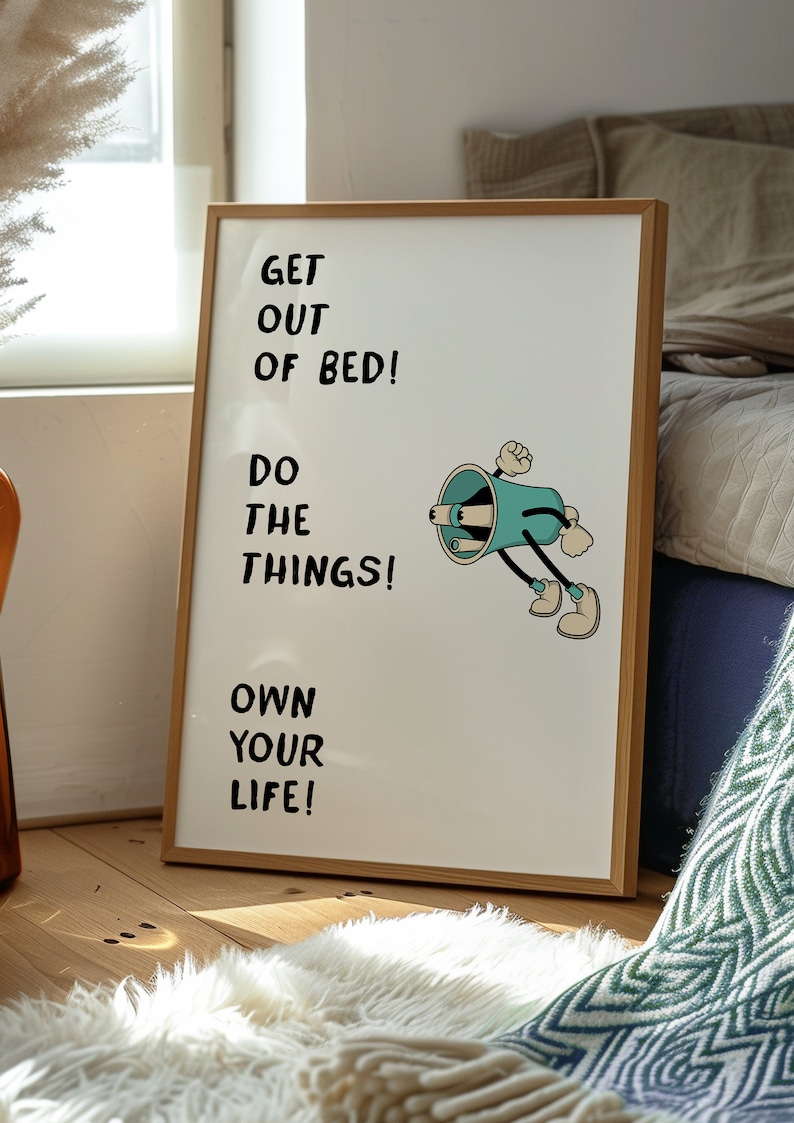 Retro Wall Art, Quote Art Print, Trendy Wall Art, Dorm Room Decor ...