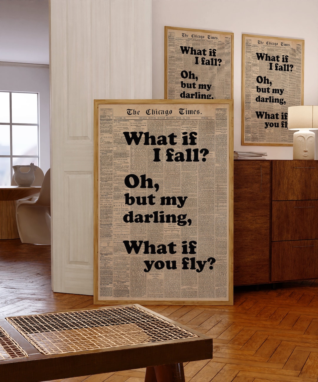 What If I Fall Oh but My Darling What If You Fly Poster, Trendy Wall ...