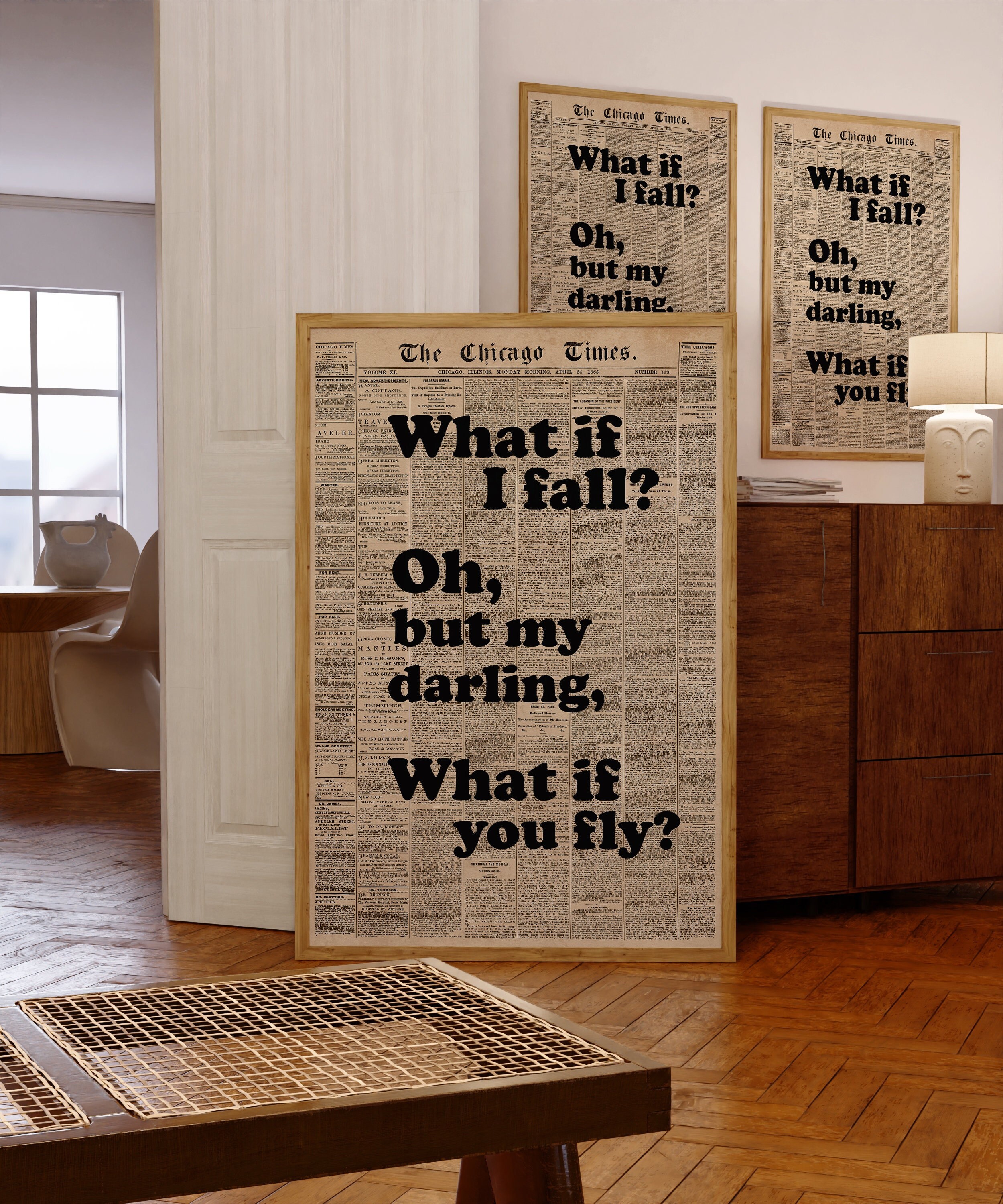 What If I Fall Oh but My Darling What If You Fly Poster, Trendy Wall ...