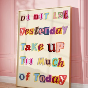 Trendy Preppy Wall Art, Positive Retro Wall Art, Aesthetic Poster ...