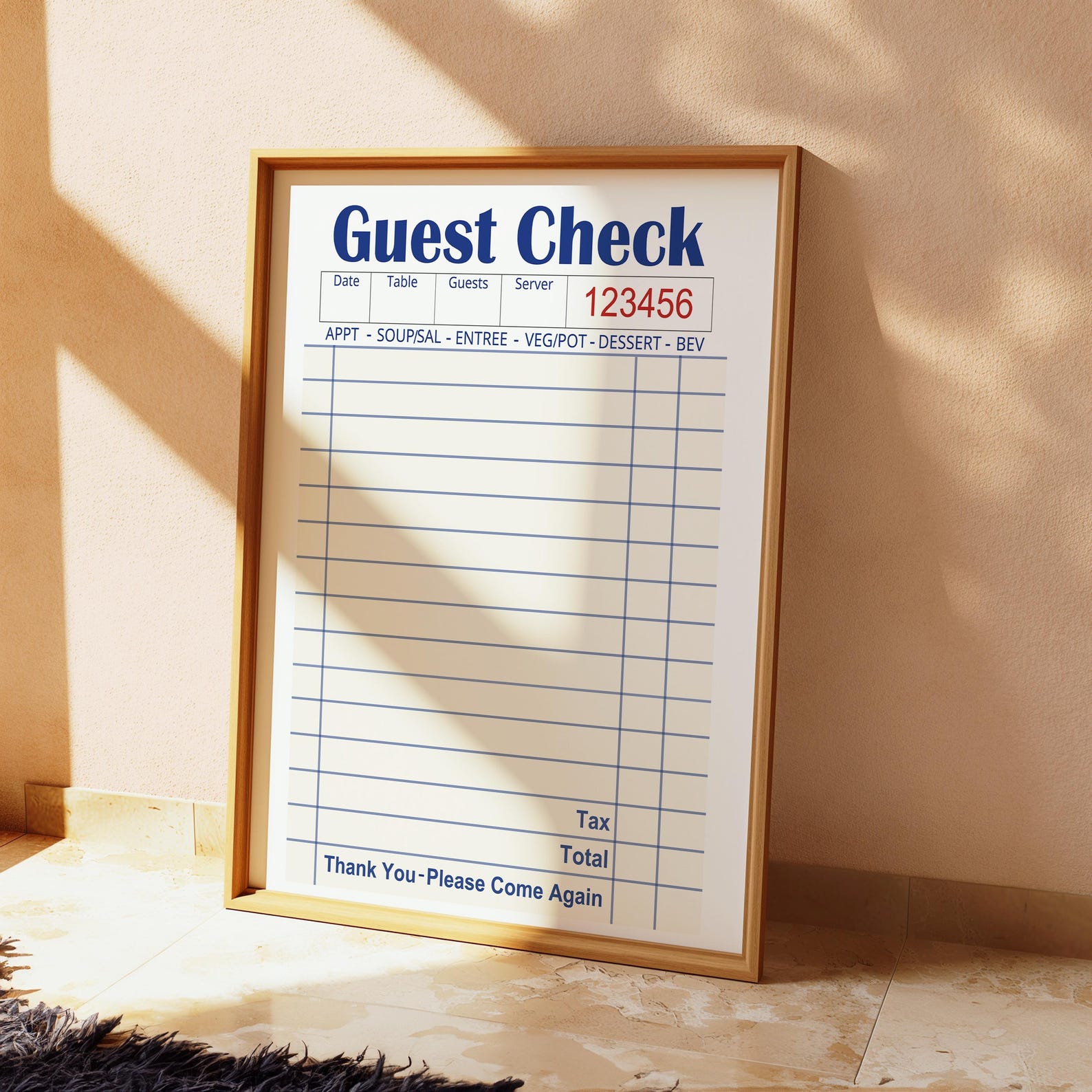 Blank Guest Check Poster, Trendy Wall Art, Aesthetic Preppy Prints ...