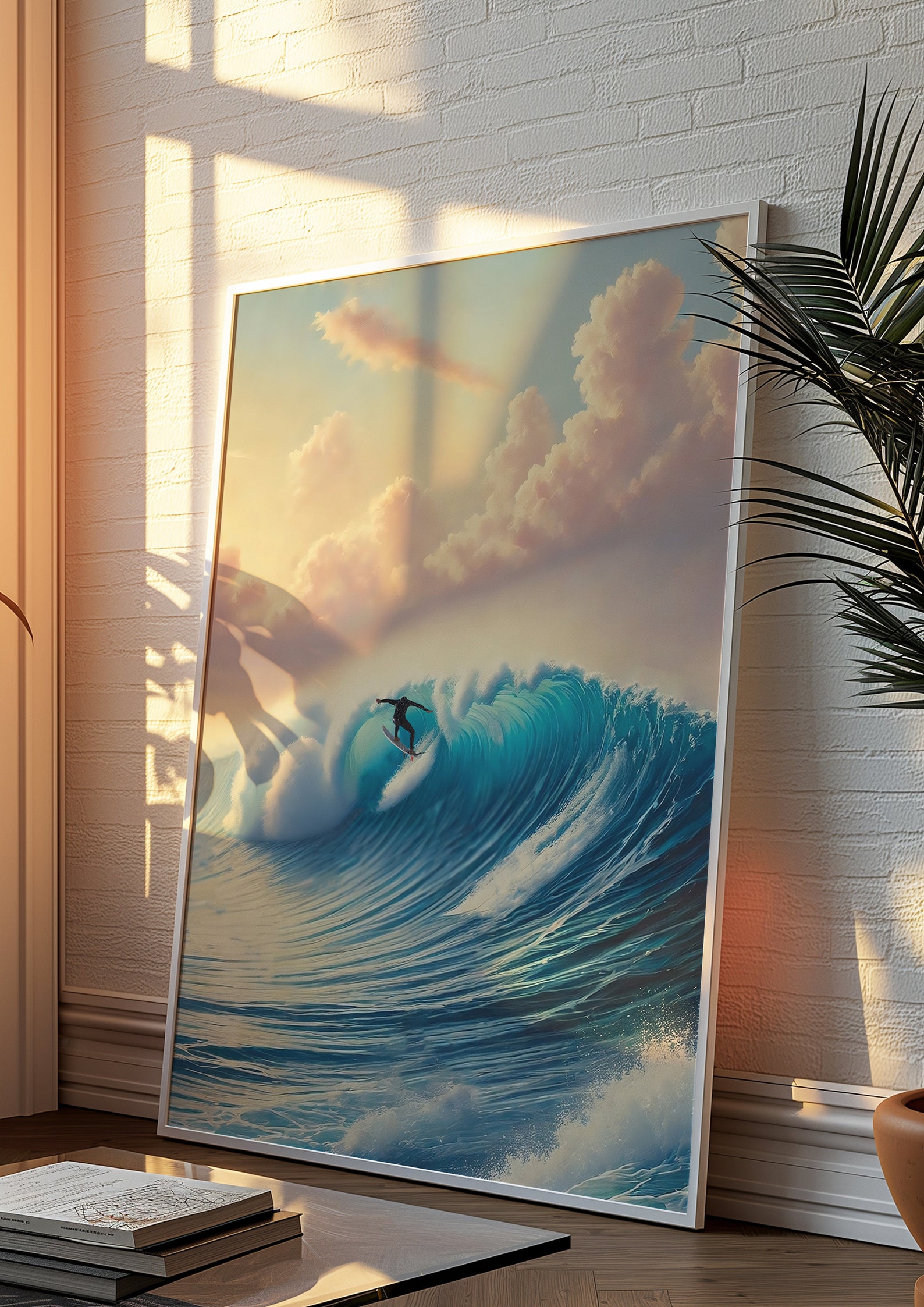 Surf Wall Art, Preppy Wall Art, Blue Coastal Surf up Poster, Digital ...