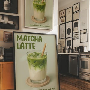 Matcha Latte Print, Matcha Poster, Barista Wall Art, Japanese Tea ...