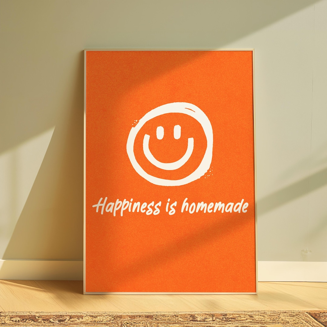 Happiness is Homemade Print, Quotes Poster, Maximalist Wall Art, Trendy ...