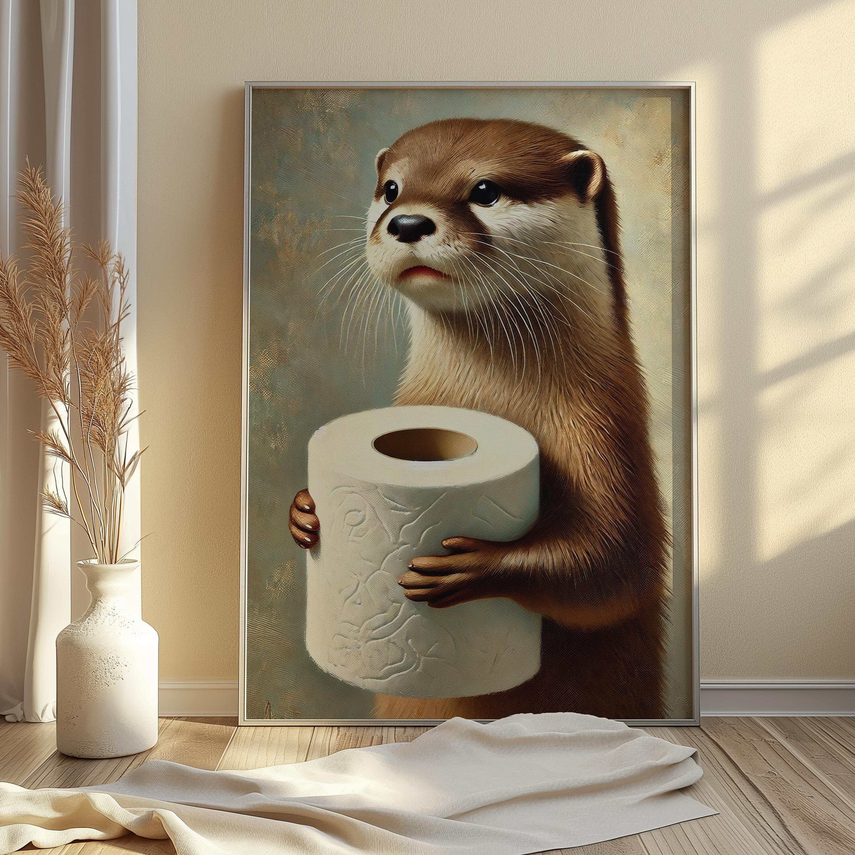 Otter Print, Maximalist Bathroom Wall Art, Trendy Wall Art, Aesthetic ...