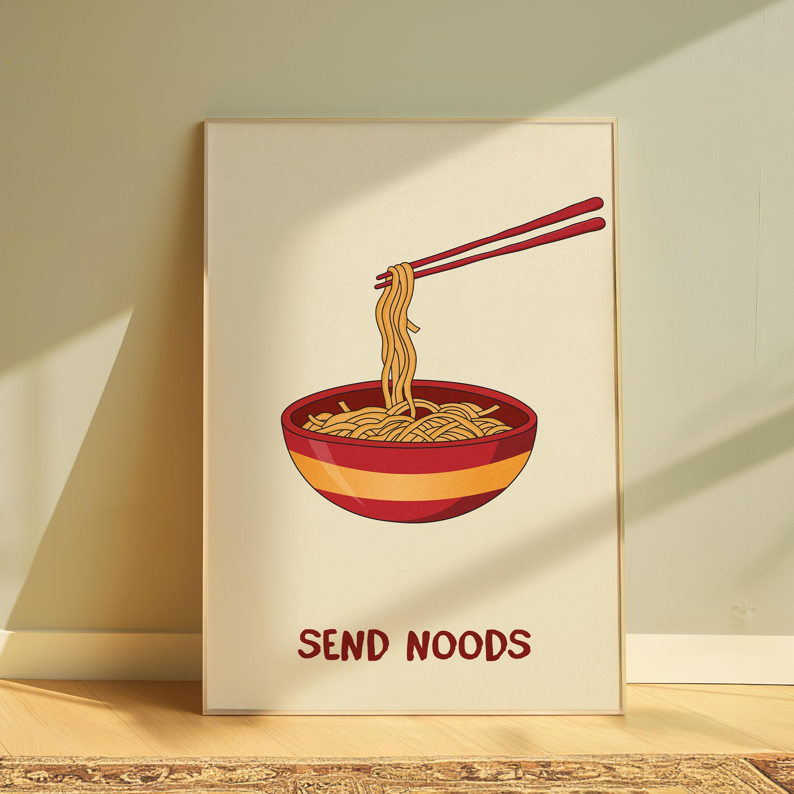 Send Noods Print, Noodles Wall Art, Kitchen Wall Art, Aesthetic Kitchen ...