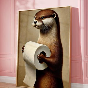 Otter Print, Cute Otter Poster, Maximalist Bathroom Wall Art, Trendy ...