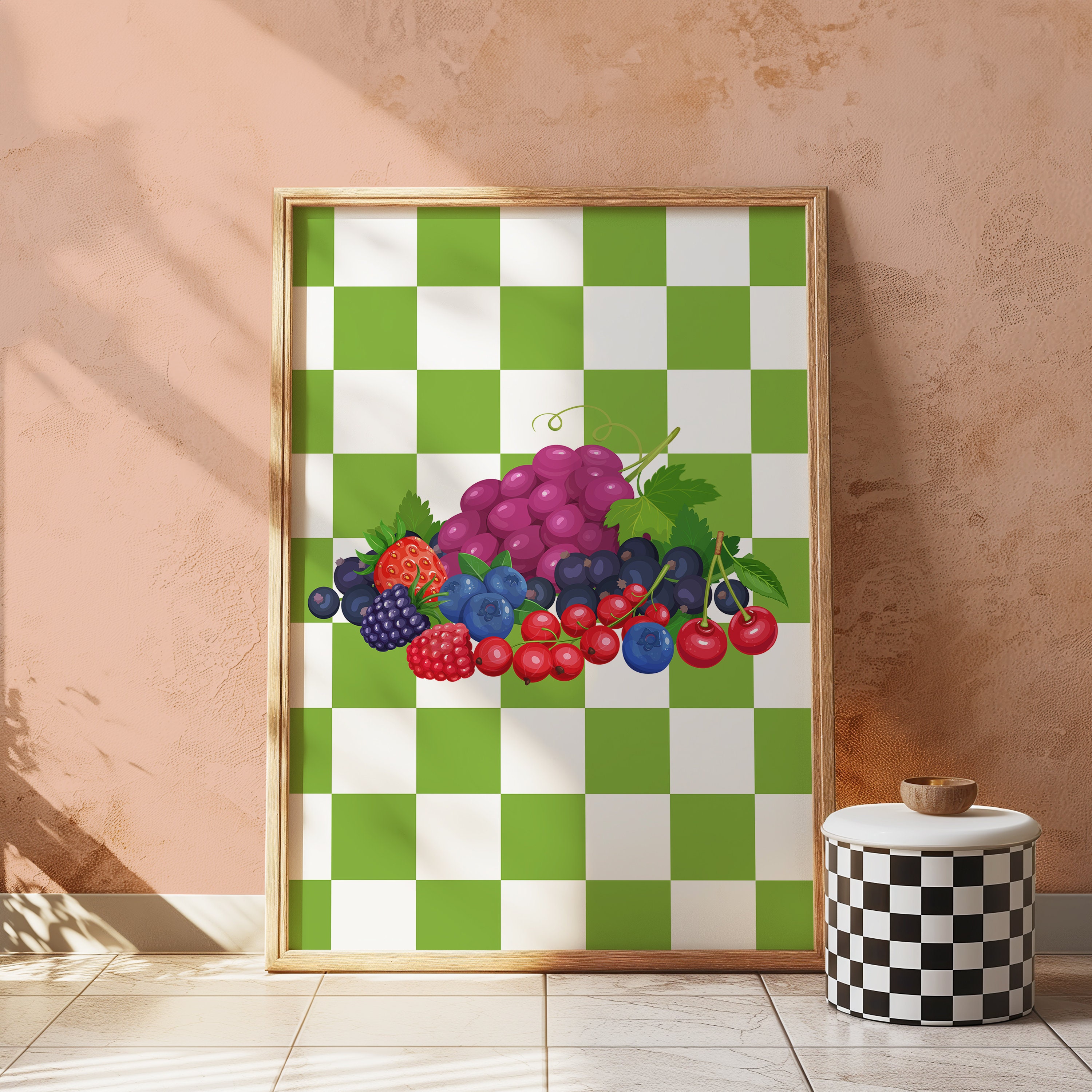 Set of 3 Fruits Wall Art, Preppy Poster, Digital Print, Fruits ...