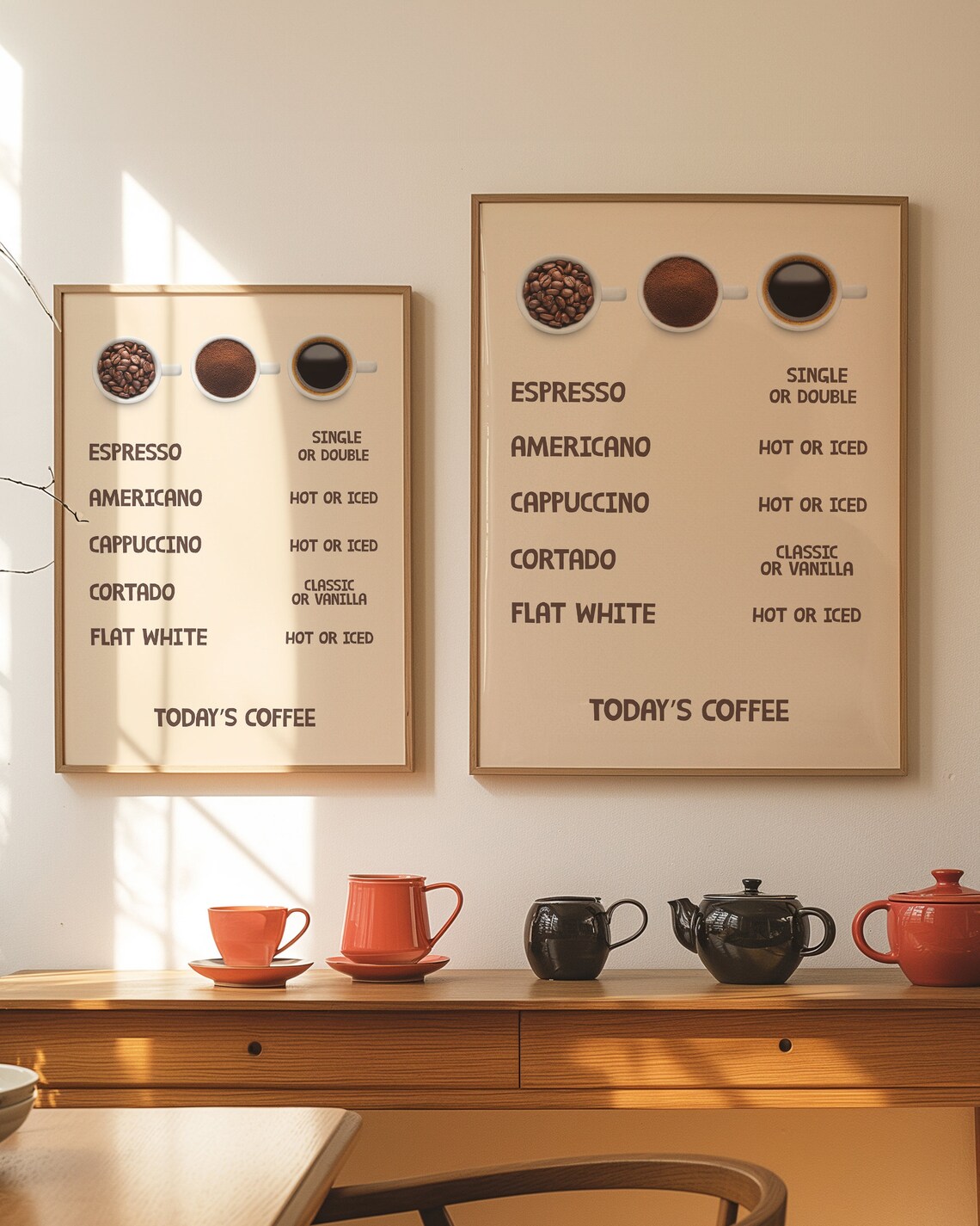 Coffee Menu Print, Coffee Bar Menu Art Print , Coffee Wall Art, Trendy ...