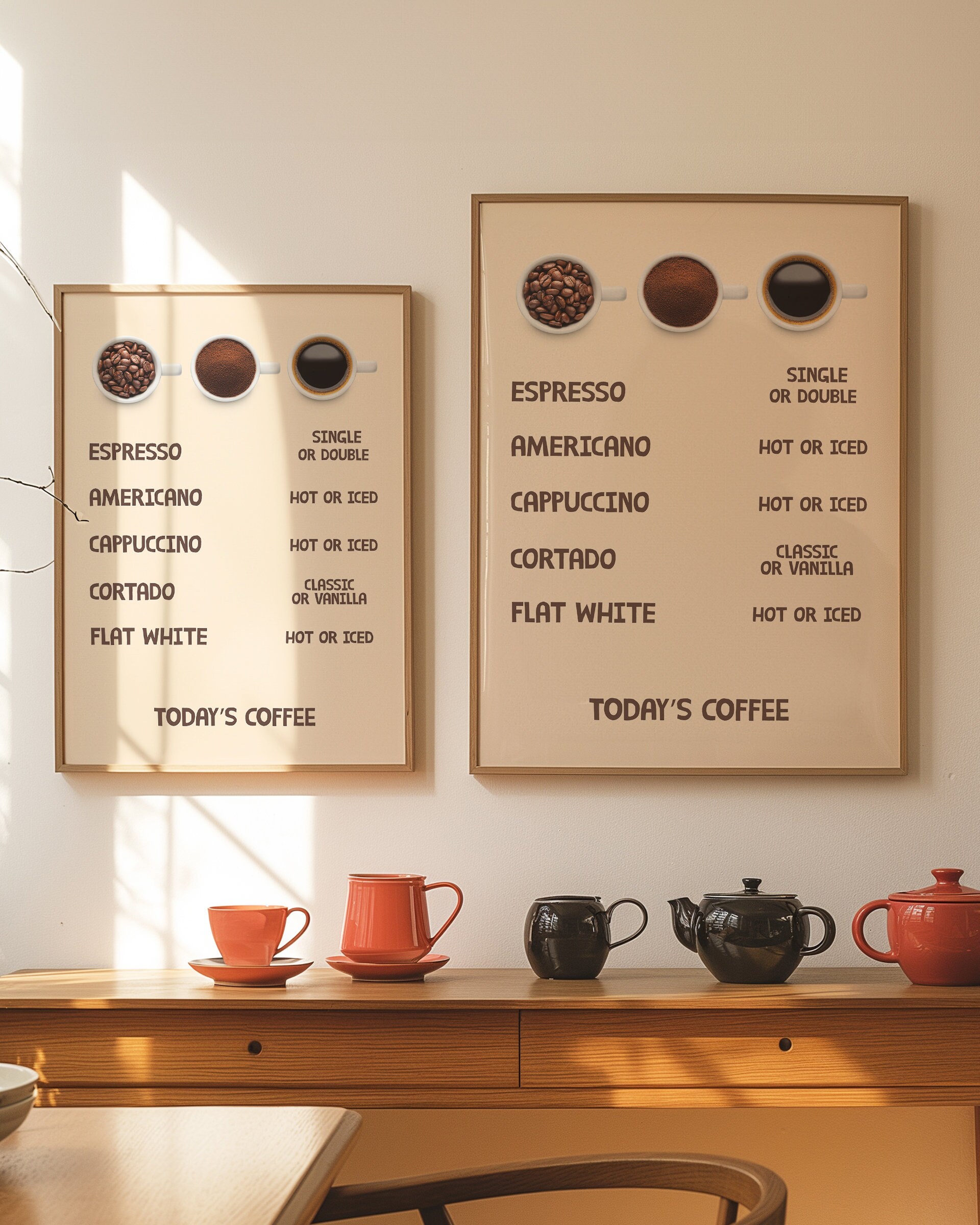 Coffee Menu Print, Coffee Bar Menu Art Print , Coffee Wall Art, Trendy ...