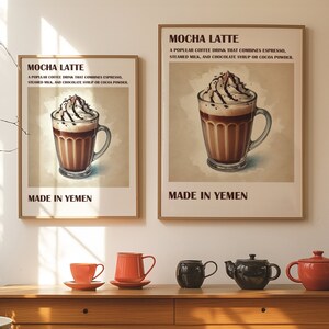 Coffee Print, Mocha Latte Digital Print, Mocha Latte Wall Art, Trendy ...
