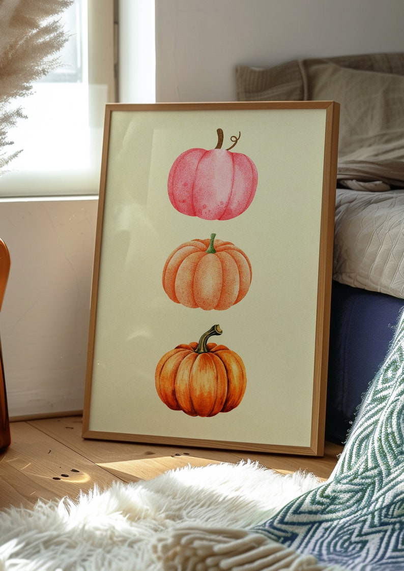 Pumpkin Print, Autumn Wall Art, Cute Halloween Wall Art, Spooky ...