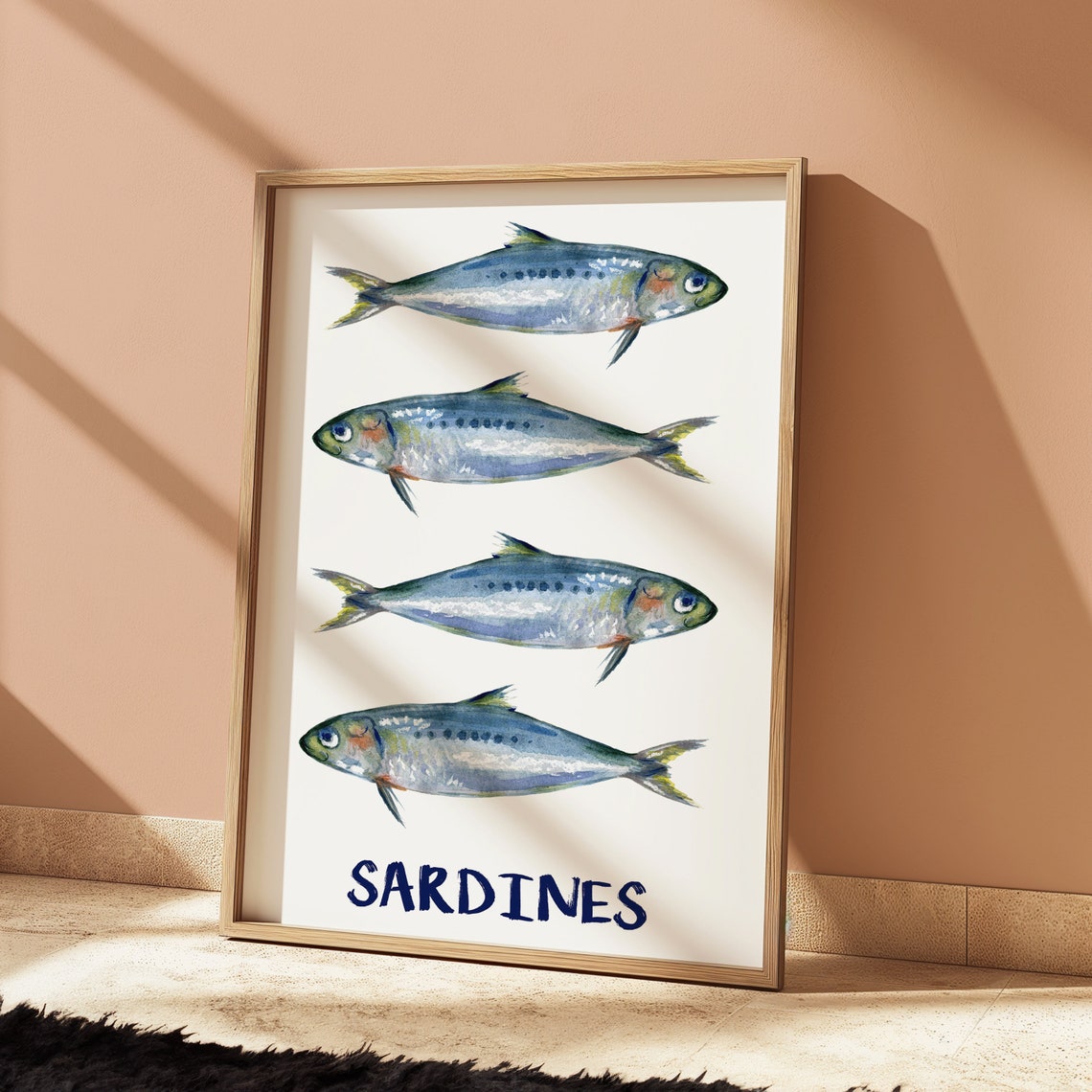 Sardines Print, Sardine Vintage Poster, Retro Sardine Wall Art, Digital ...