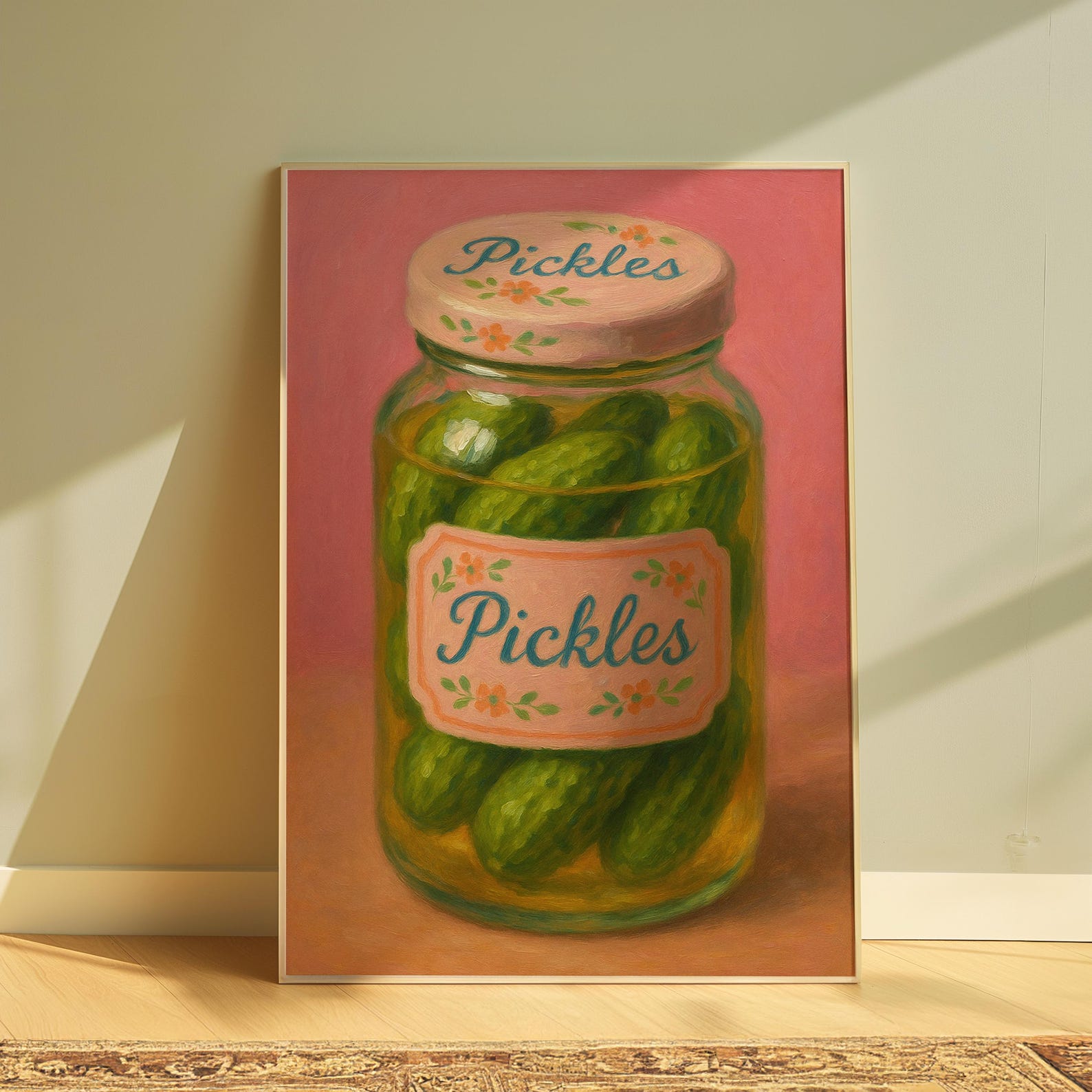 PICKLE Print, Pink Aesthetic Kitchen Decor,food Poster, Kitchen Bar ...
