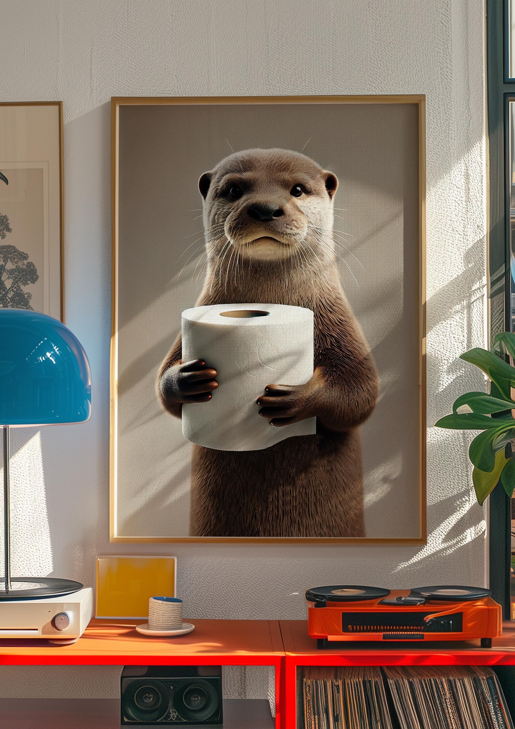 Otter Print, Otter Poster, Maximalist Bathroom Wall Art, Trendy Wall ...