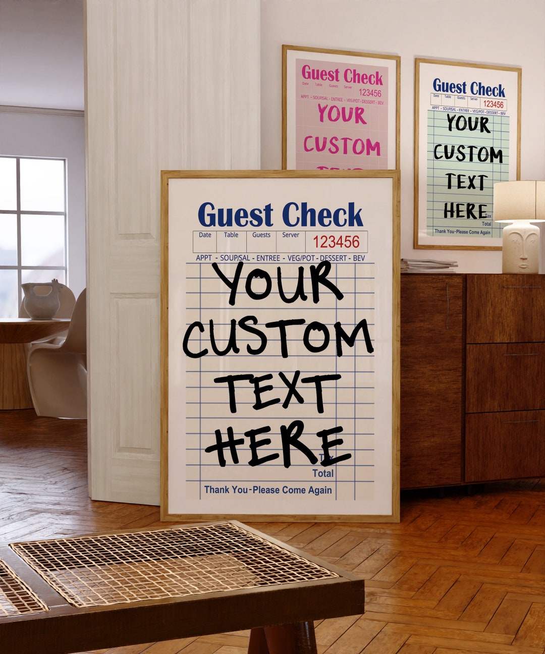 Customize Guest Check Poster, Custom Quotes Print, Aesthetic ...