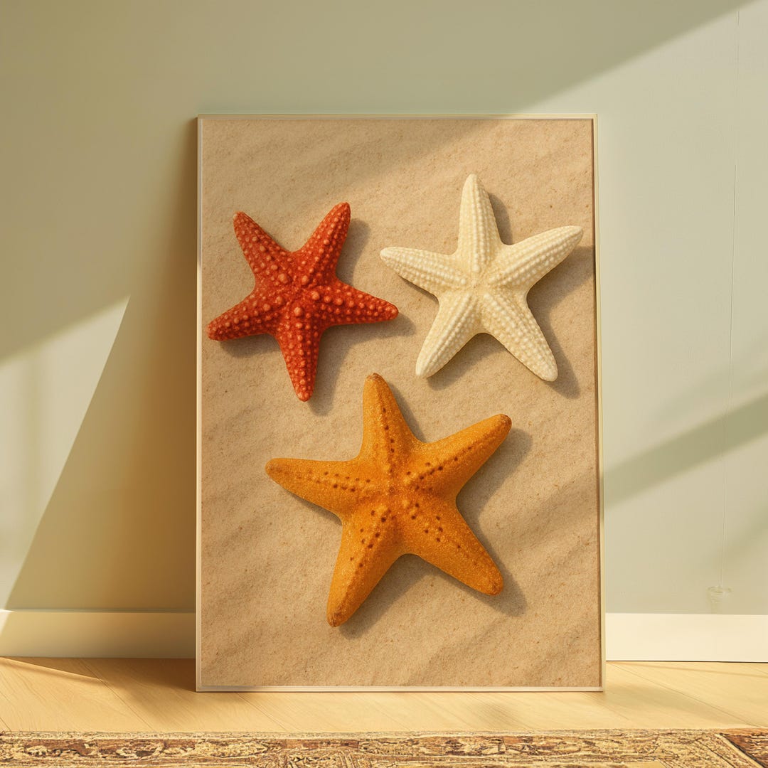 Starfish Poster, Ocean Art Print, Beachy Decor, Beach Wall Art, Blue ...