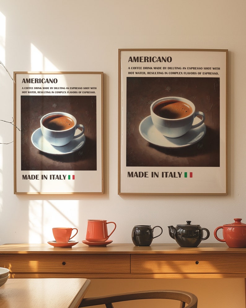 Coffee Print, Americano Digital Print, Americano Wall Art, Trendy Wall ...