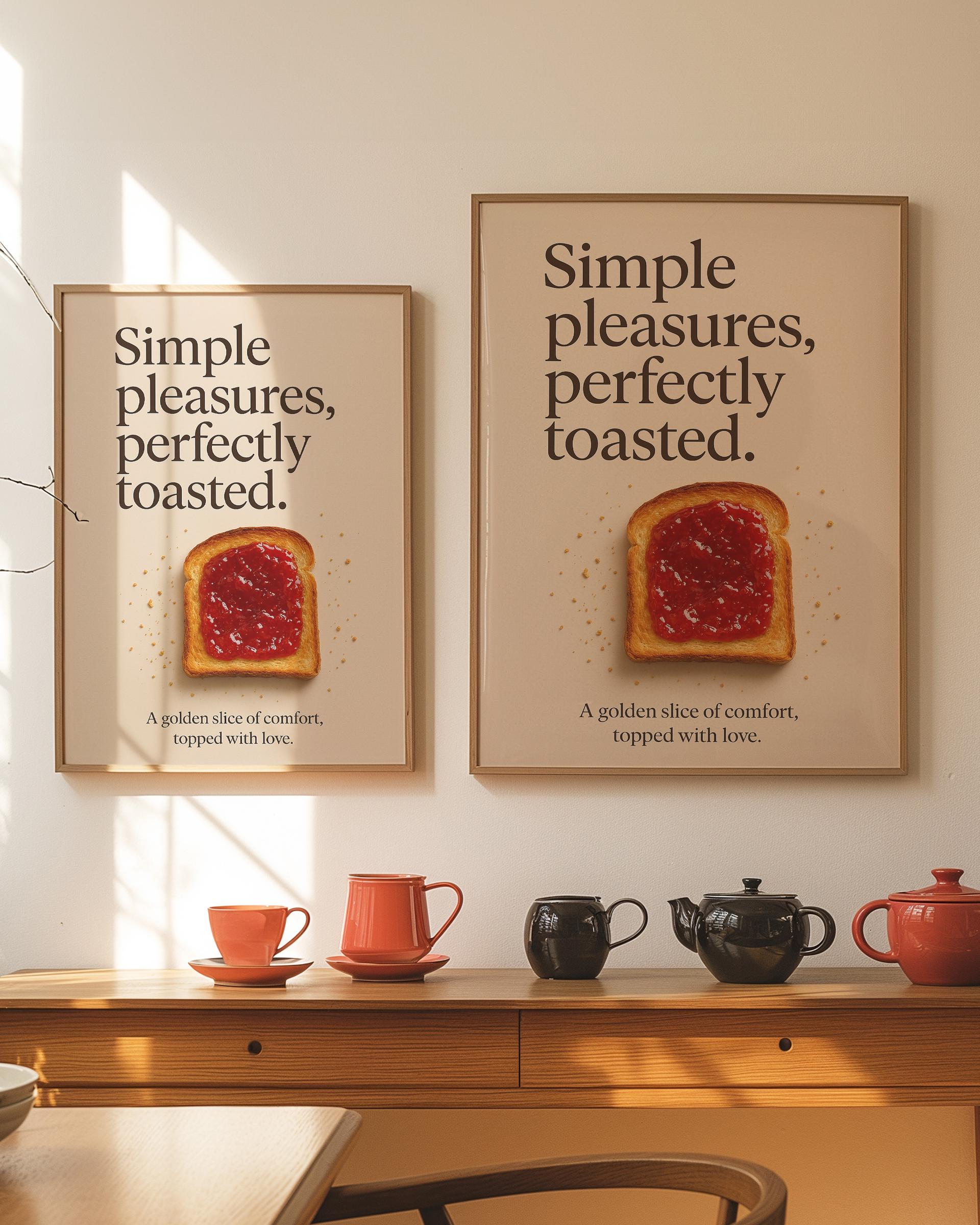 Toast Wall Art, Jam Toast Print, Aesthetic Poster, Retro Food Art ...