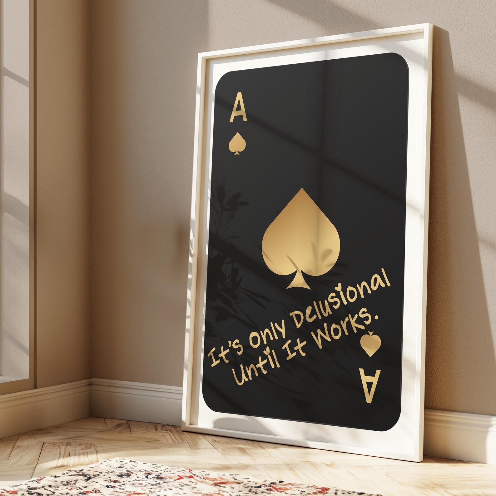 It's Only Delusional Until It Works Print, Playing Card Retro Print ...