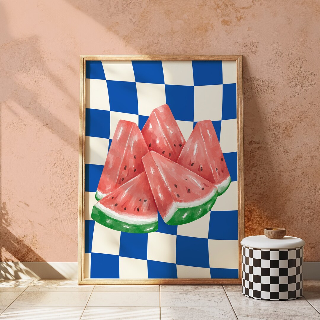 Watermelon Wall Art, Trendy Poster, Watermelon Wall Decor, Bar Cart Art Print, Aesthetic Kitchen ...