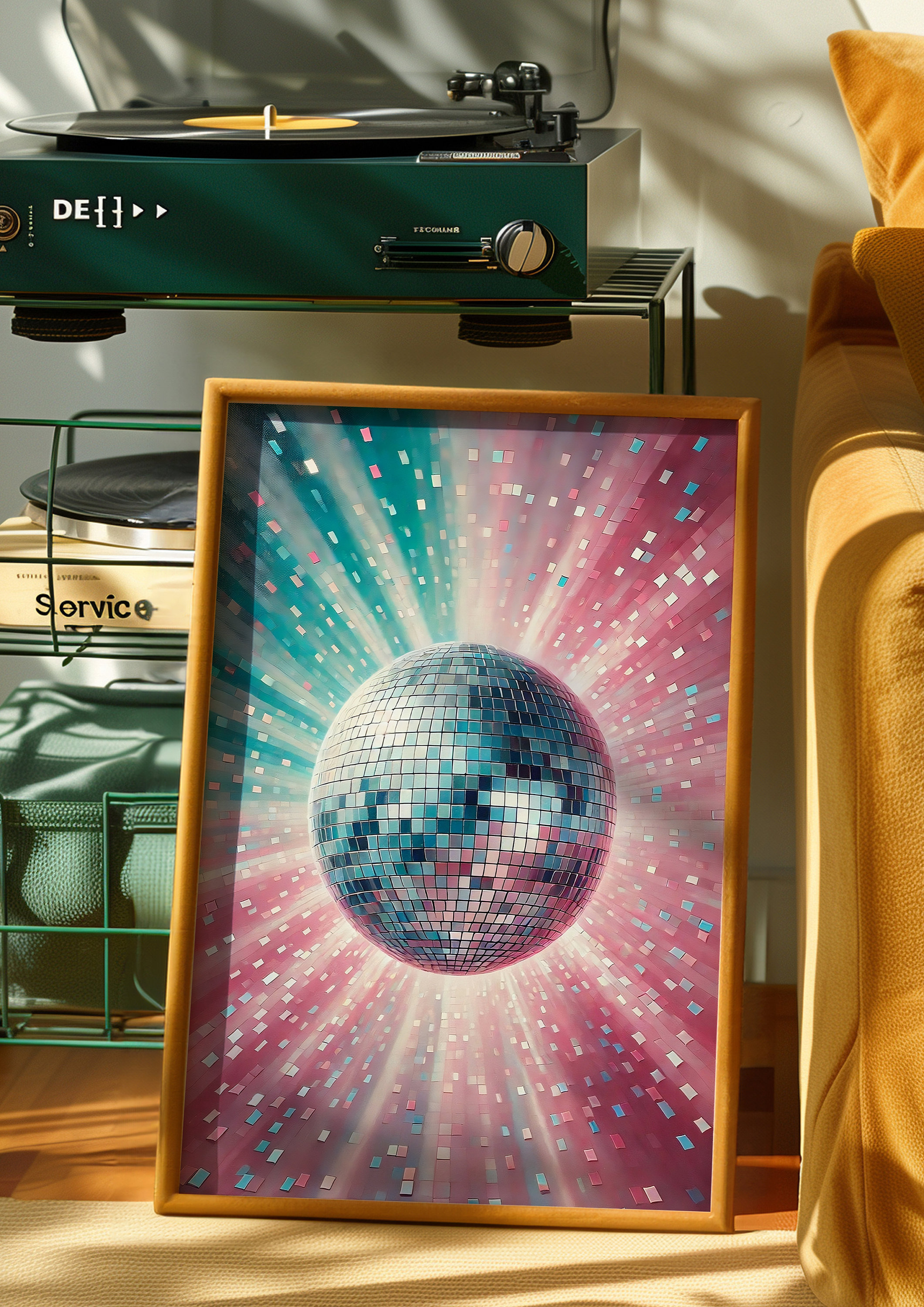 Disco Ball Poster, Disco Ball Maximalist Painting, Funky Disco 70s ...