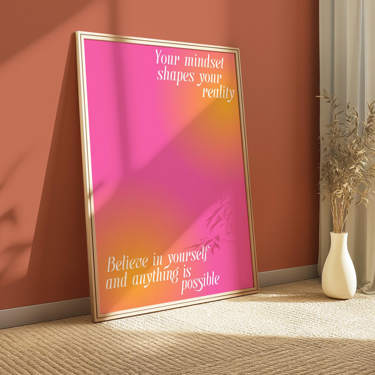 Believe in Yourself Digital Print, Inspirational Art Poster, Retro Wall ...
