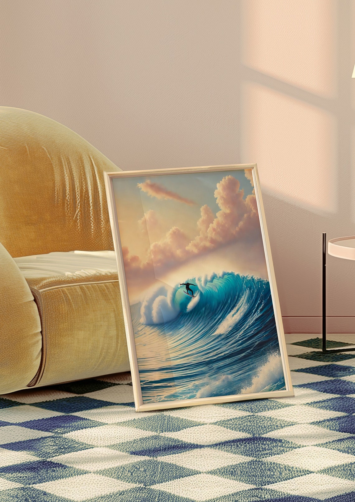 Surf Wall Art, Preppy Wall Art, Blue Coastal Surf up Poster, Digital ...