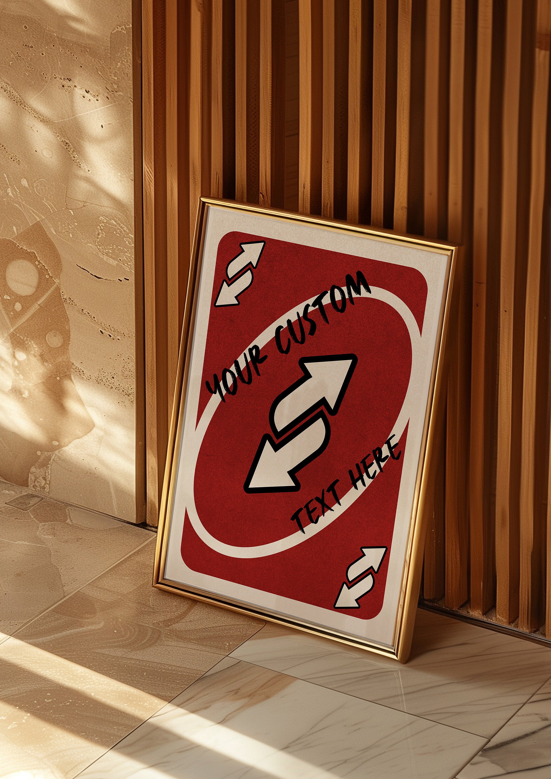 Custom Uno Reverse Card Print, Custom Poster, Green Red Pink Retro Wall ...