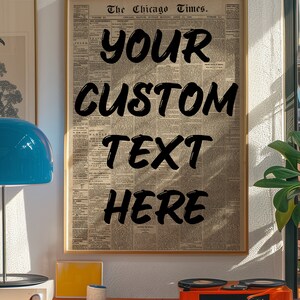Retro Custom Newspaper Print, Custom Poster, New York News, Trendy Wall ...