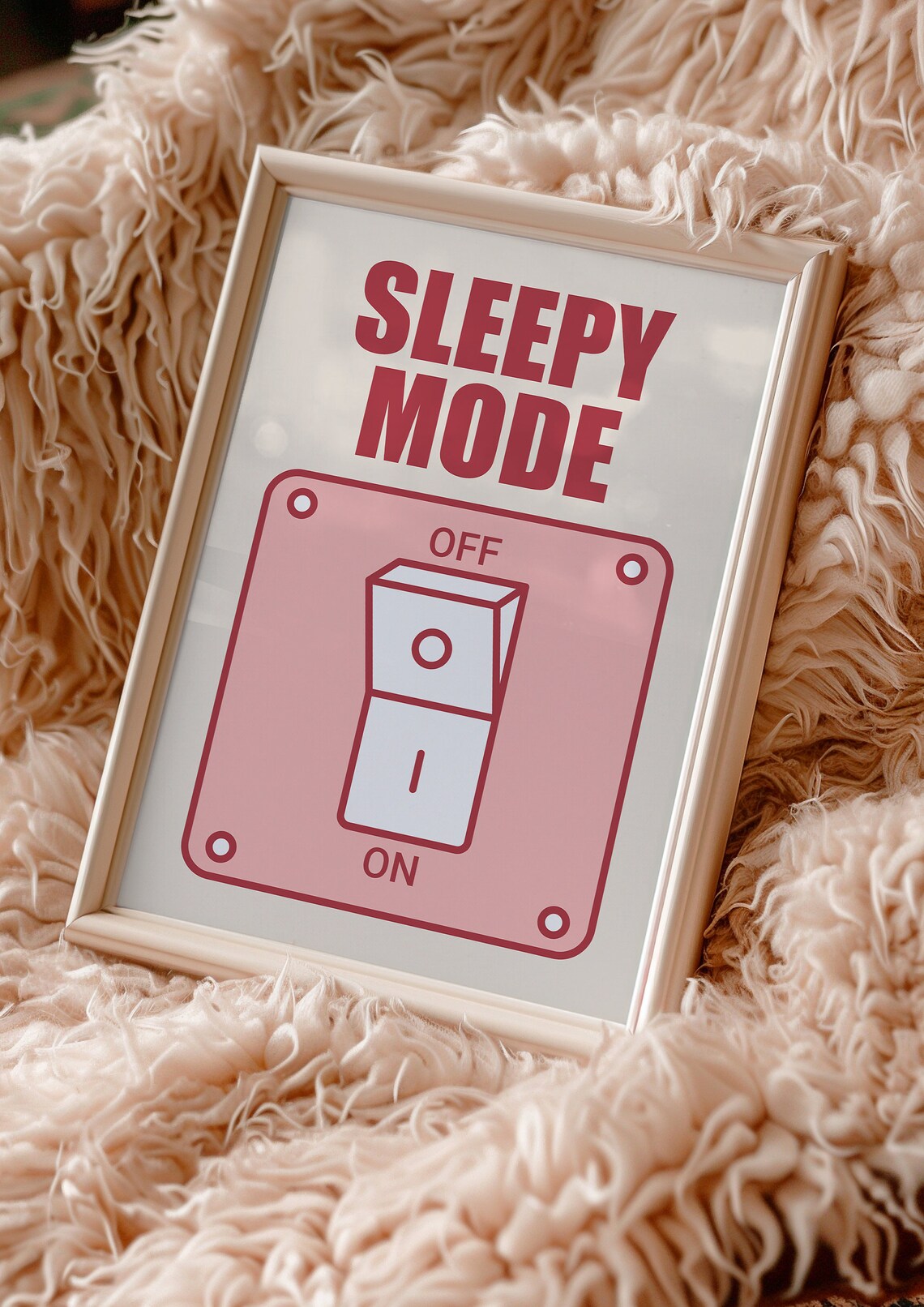 Sleepy Mode Wall Print, Digital Download Print, Colorful Poster, Retro ...